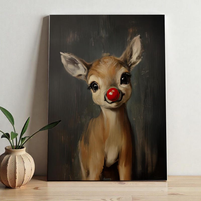 Reindeer Painting - Etsy