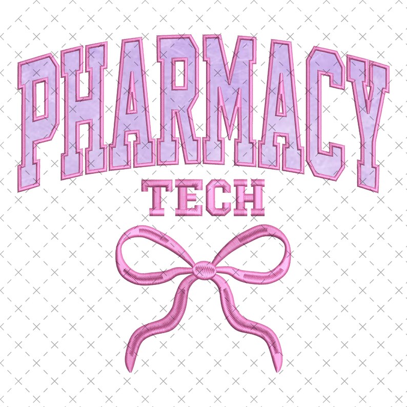 Pharmacy Tech Applique Embroidery Design: Satin Stitch (instant ...