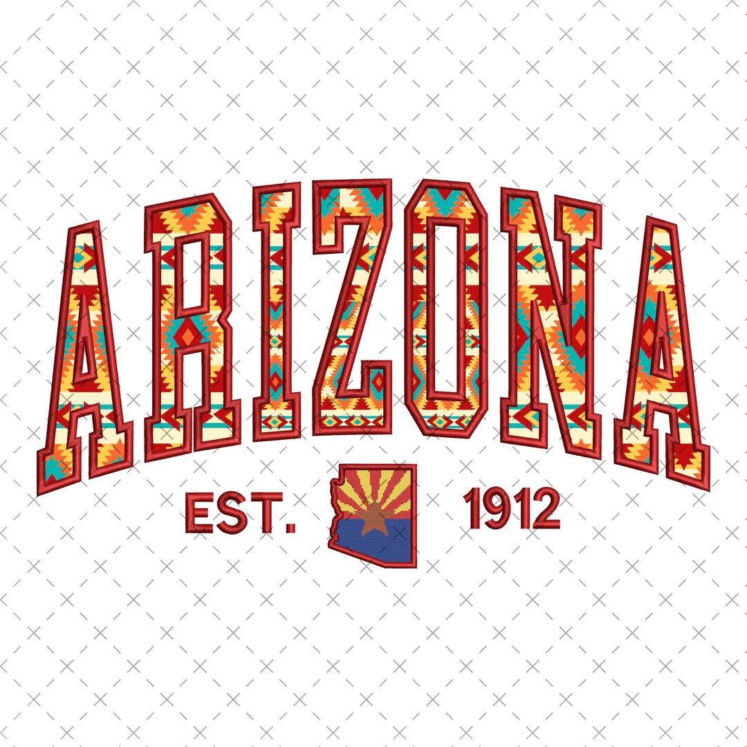 Arizona Outline Applique Embroidery Design | Satin Stitch Arizona ...