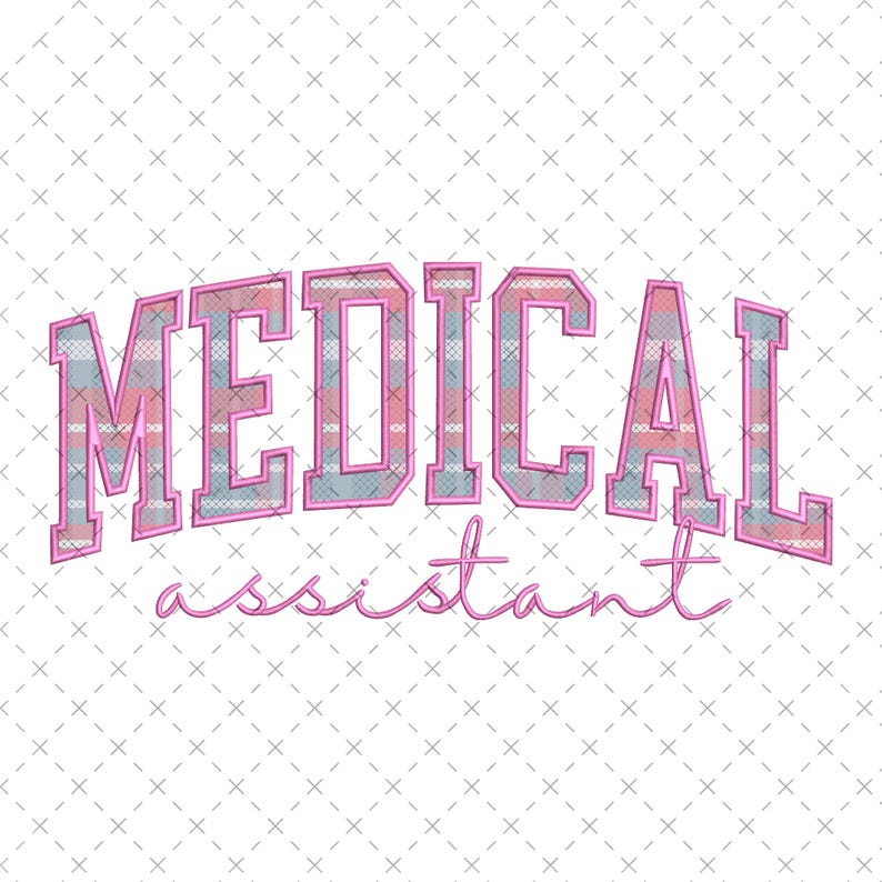 Medical Assistant Applique Embroidery Design | Stitch Medical | Instant ...