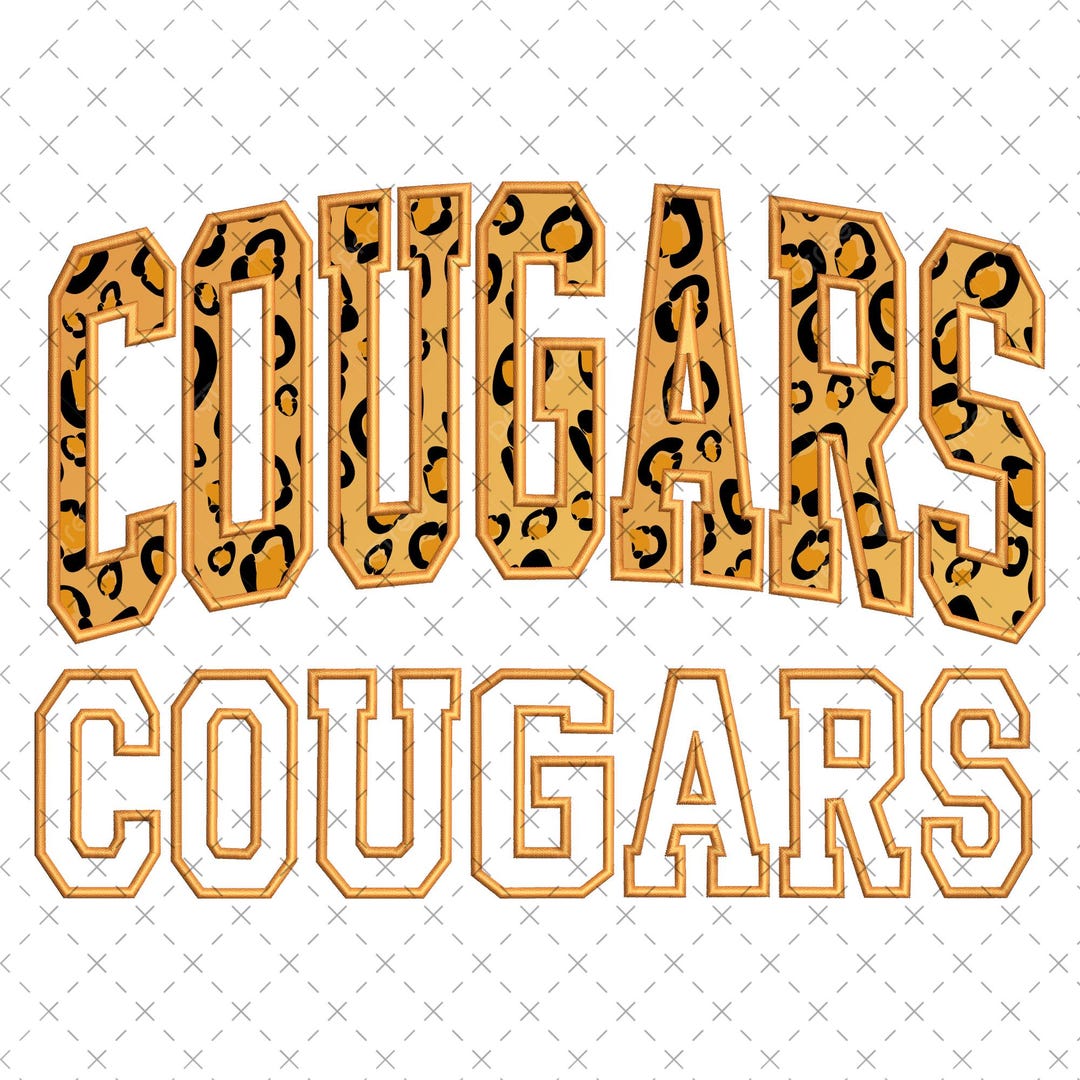 Cougars Applique Embroidery Design, Cougars Distressed Arched Outline File for Machine ...