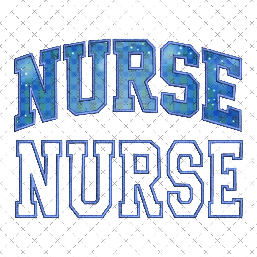 Nurse Applique Embroidery Design | Satin Stitch Medical Embroidery ...