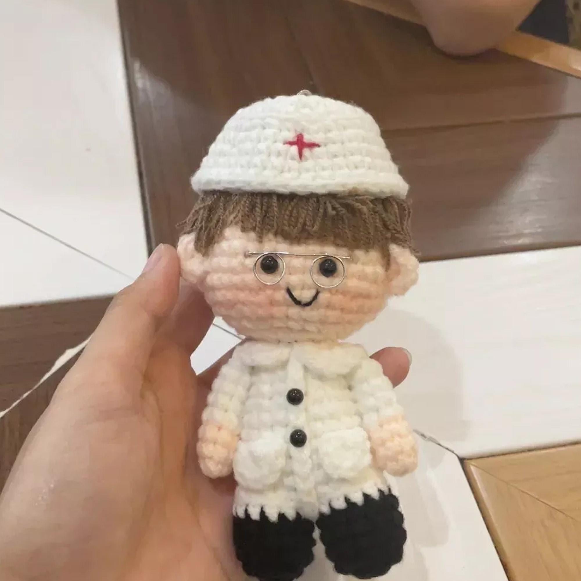 Handmade Crochet Doctor Len Doll Keychain | Handmade Crochet Sunflower ...