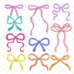 Mini Bow Machine Embroidery Design: Satin Stitch Bows (digital File) - Etsy