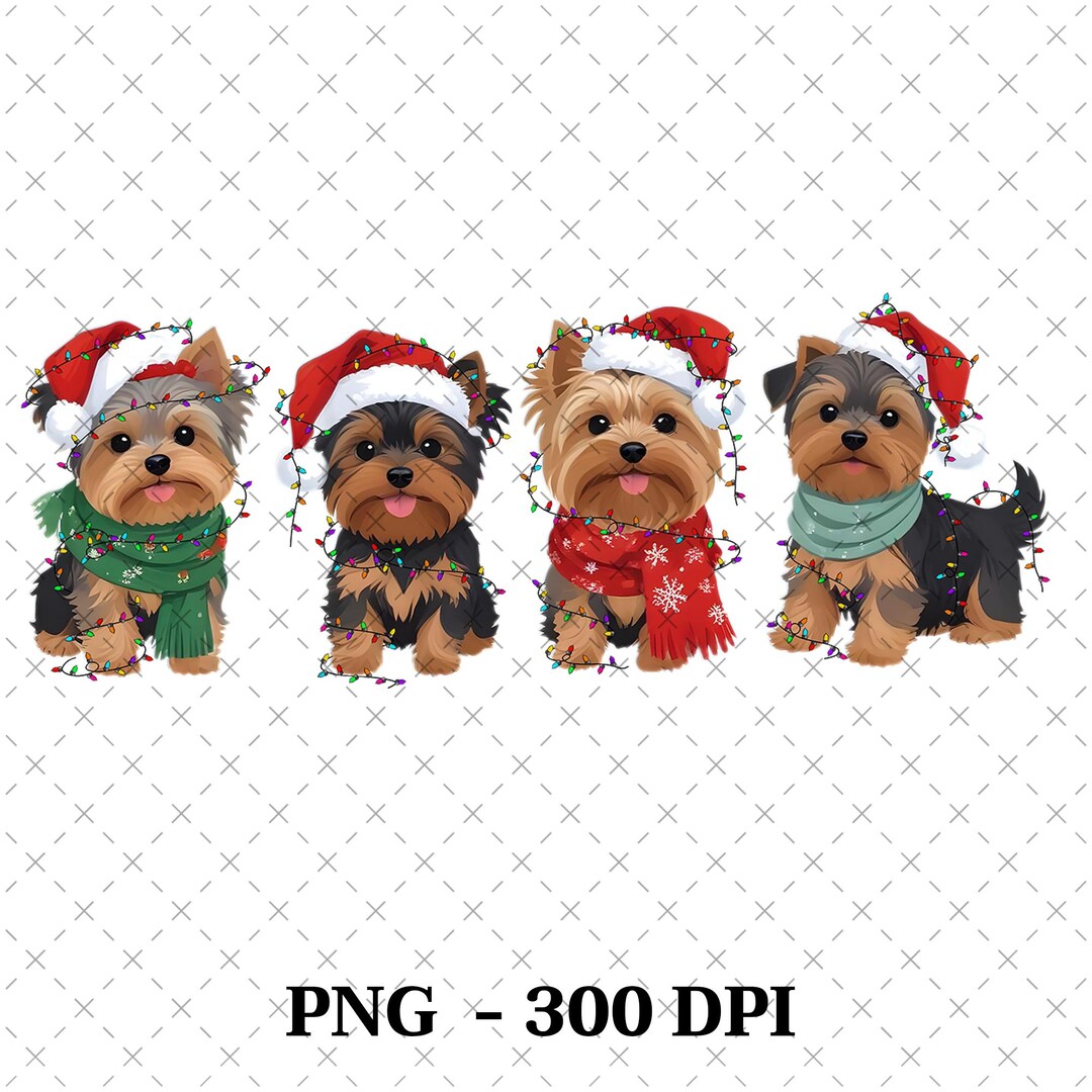 Christmas Yorkshire Terrier PNG | Yorkie Christmas Dog Shirt Design ...