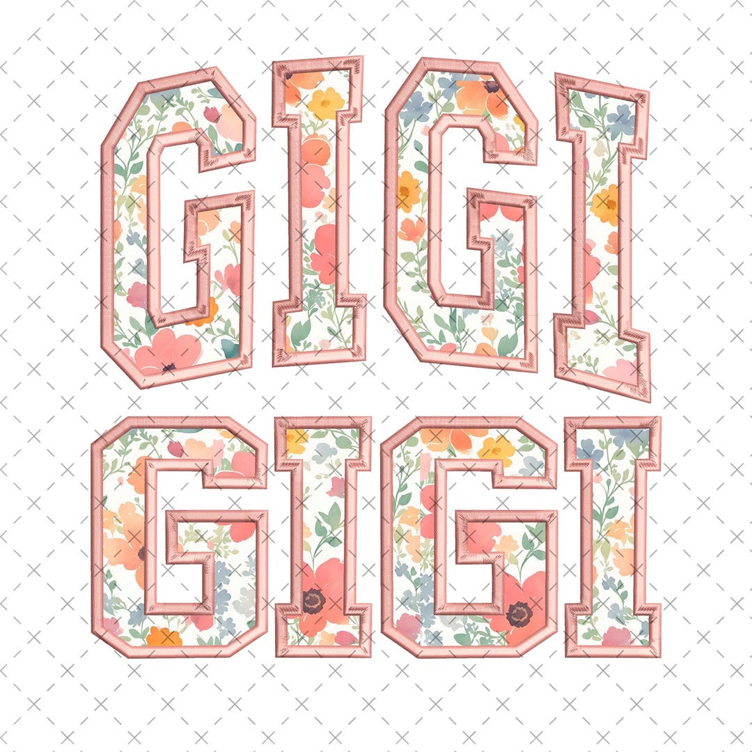 Gigi Applique Embroidery Design | Satin Stitch Mother's Day Embroidery ...