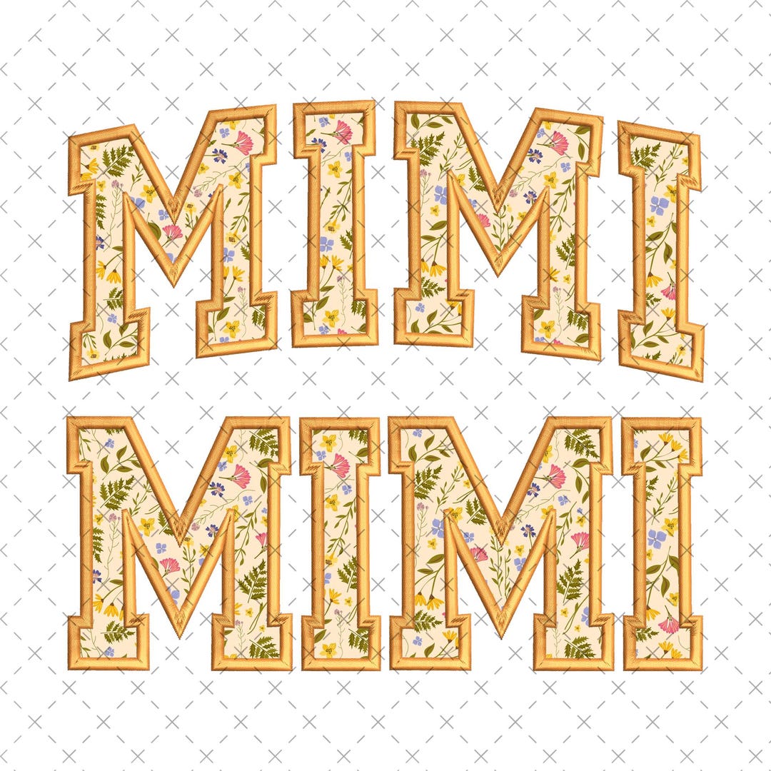 Mimi Applique Embroidery Design | Satin Stitch Mother's Day Embroidery ...