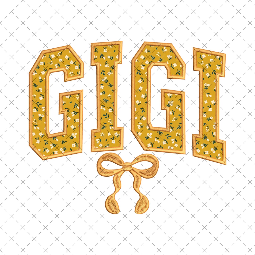 Gigi Bow Applique Embroidery Design | Satin Stitch Mother's Day ...