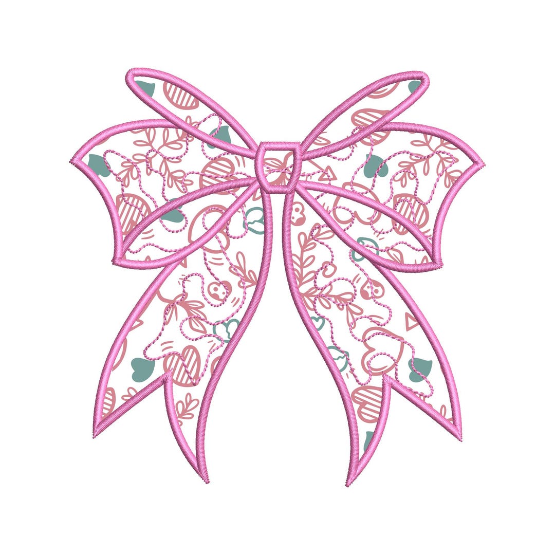 Side Bow Applique Sweatshirt Embroidery Design - Bow Christmas ...