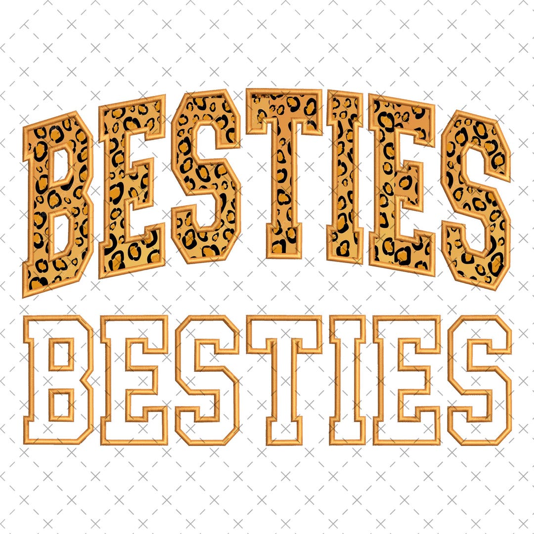 BESTIES Applique Embroidery Design, Arched Outline File for Machine ...