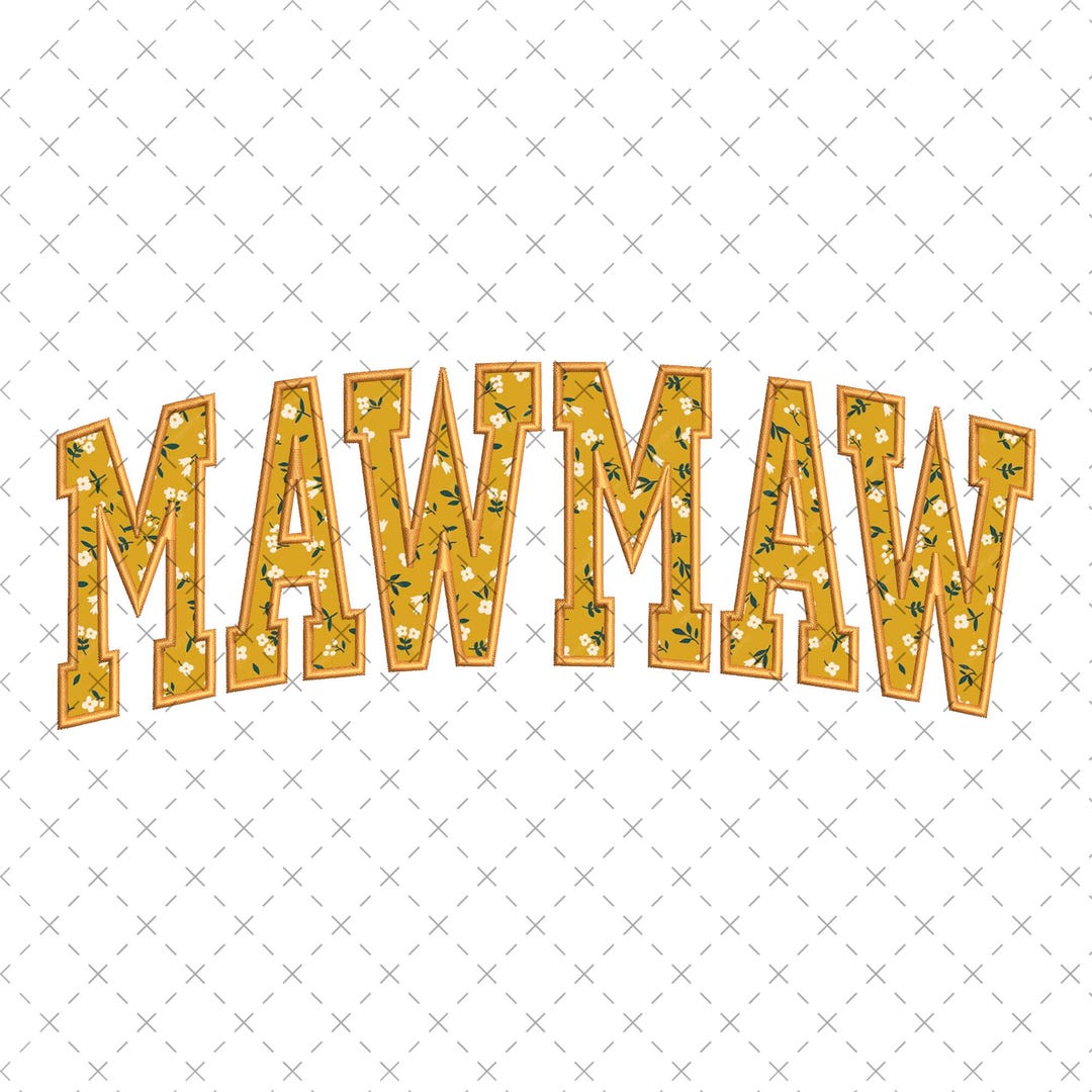 Mawmaw Applique Embroidery Design, Mawmaw Arched Outline File for ...