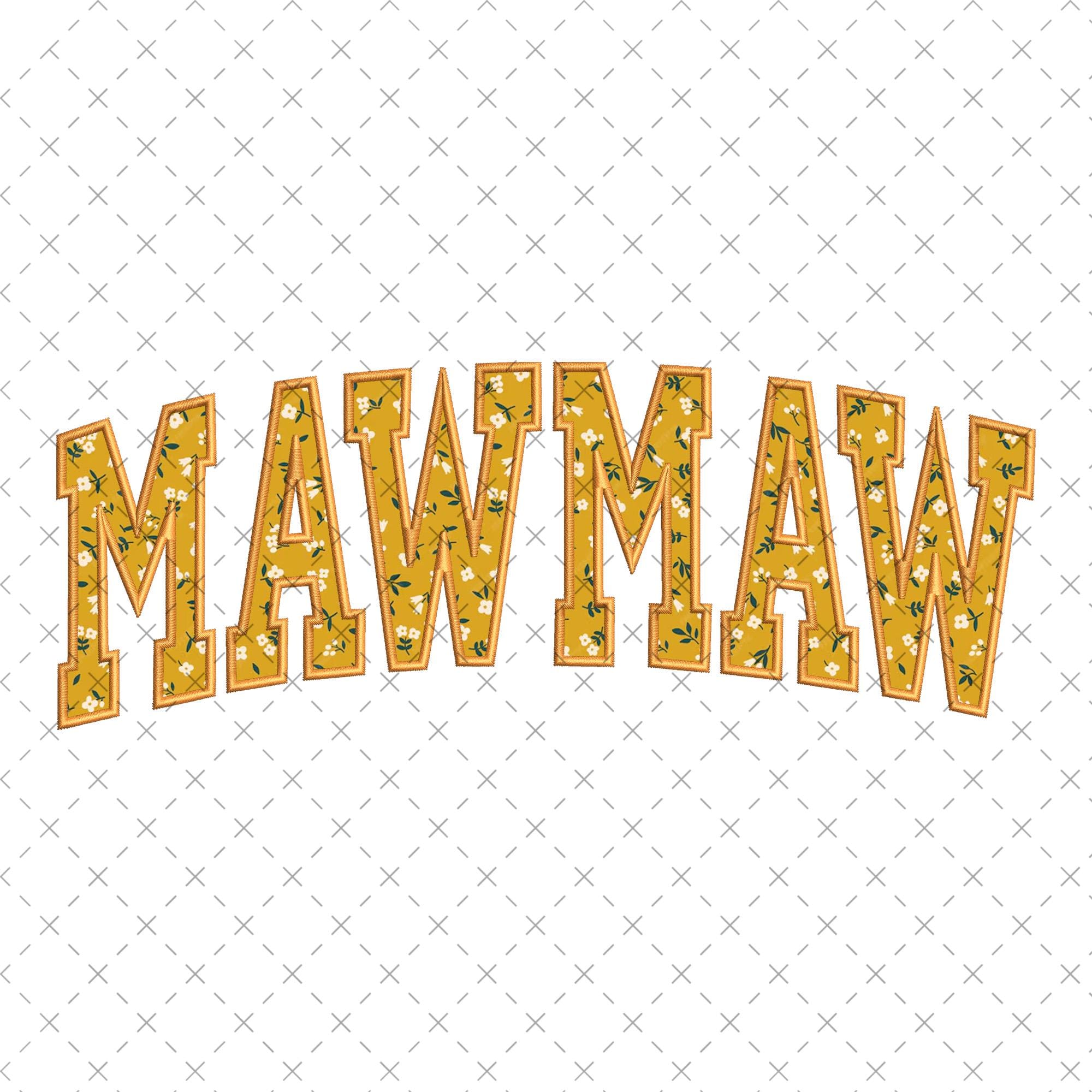 Mawmaw Applique Embroidery Design, Arched Outline File for Machine ...