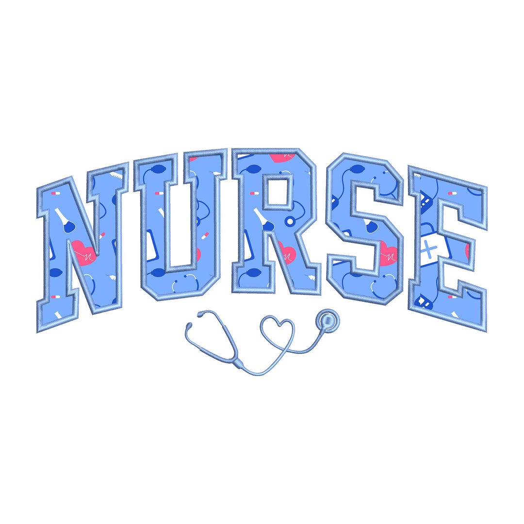 Nurse Applique Embroidery Design | Satin Stitch Medical Embroidery ...