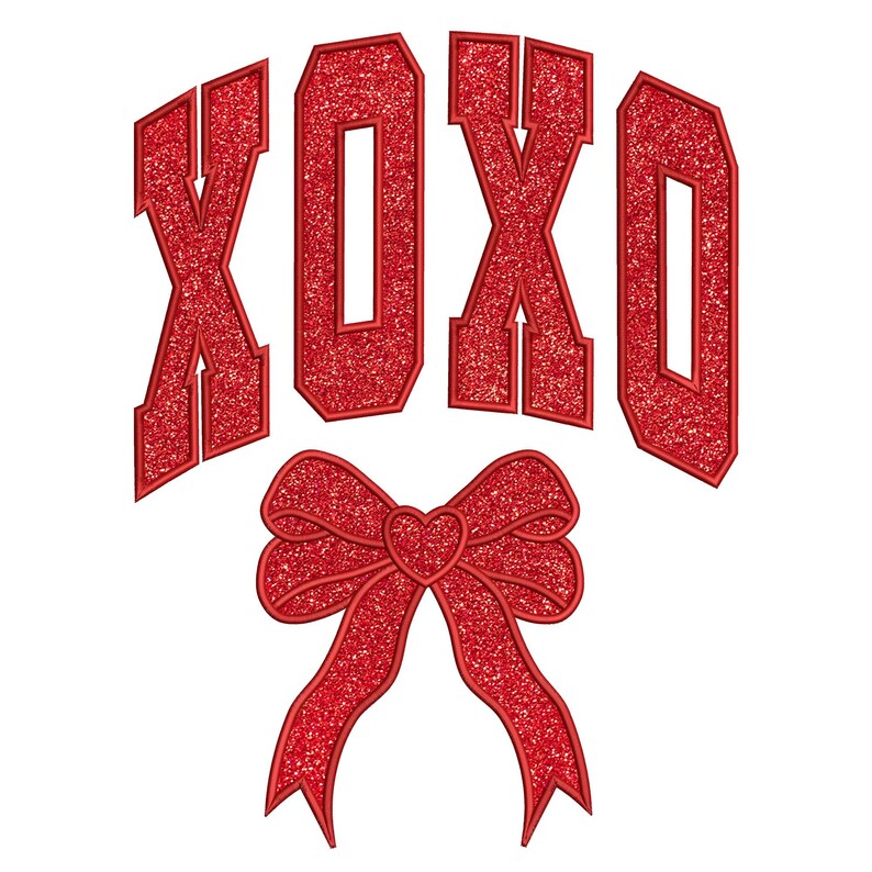 Valentine XOXO Applique Sweatshirt Embroidery Design, XOXO Embroidery ...