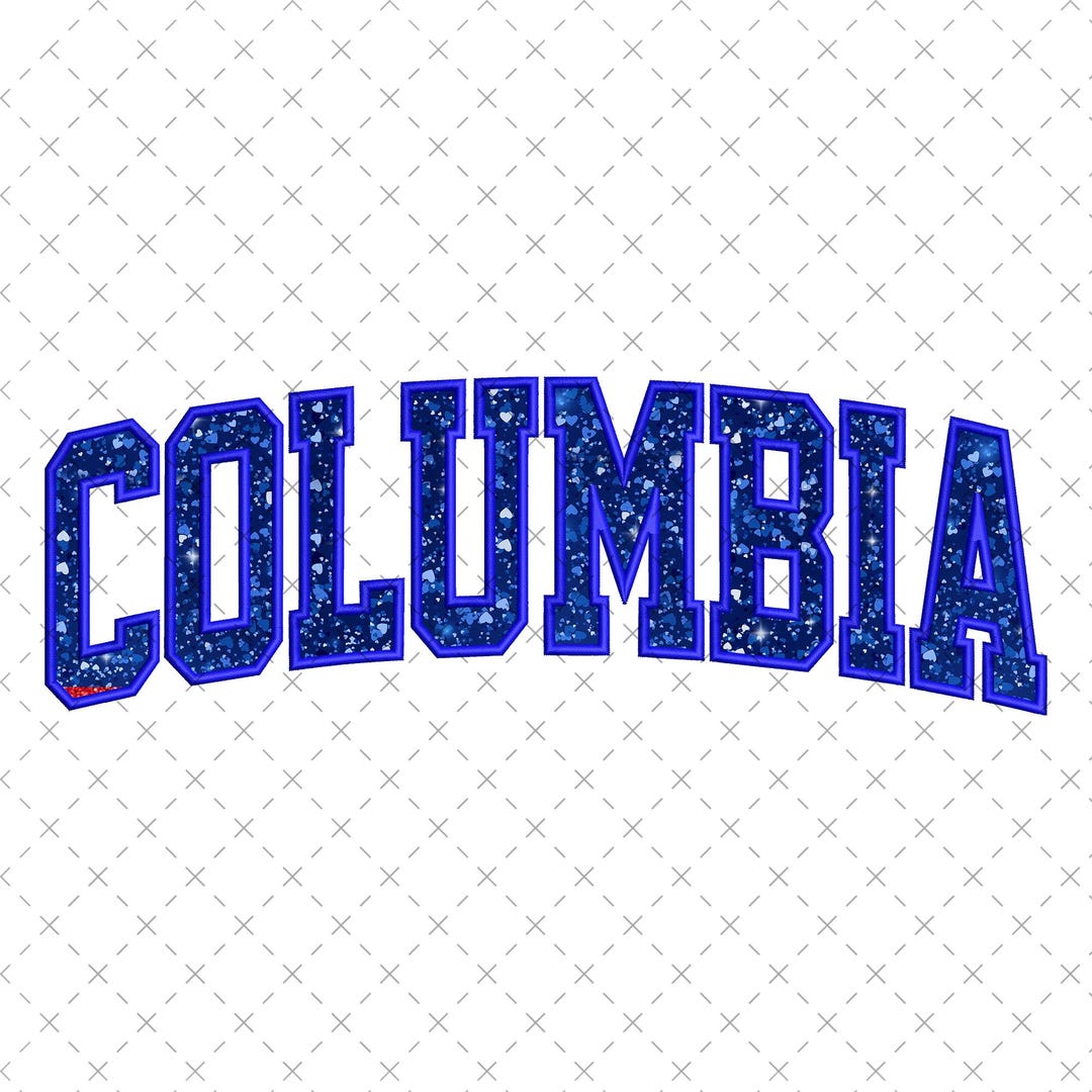 Columbia Applique Embroidery Design | Satin Stitch Columbia Embroidery ...