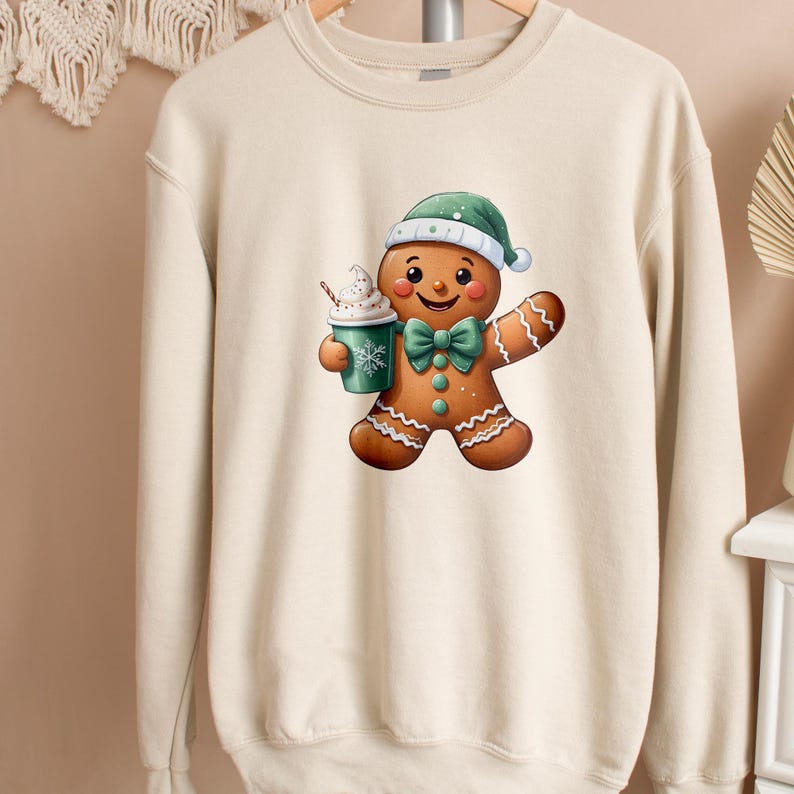 Cute Gingerbread Man Christmas PNG Iced Coffee PNG Gingerbread Man ...