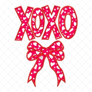 XOXO Applique Embroidery Design | Bow Valentine’s Day Sublimation ...