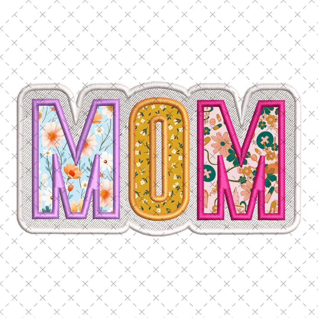 MOM Applique Embroidery Design, Mom Arched Outline File for Machine ...