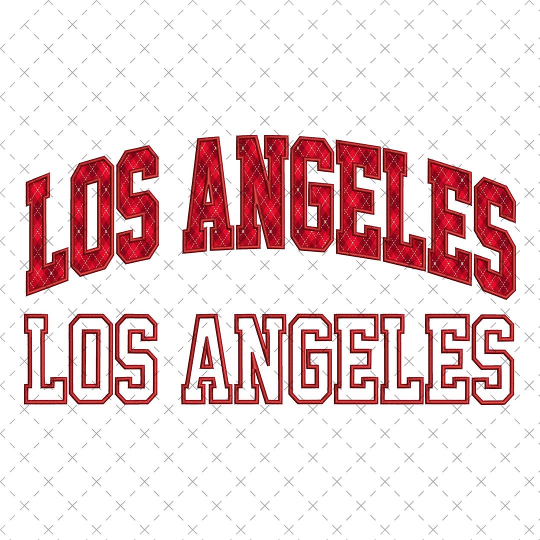 Los Angeles Applique Embroidery Design | Satin Stitch California ...