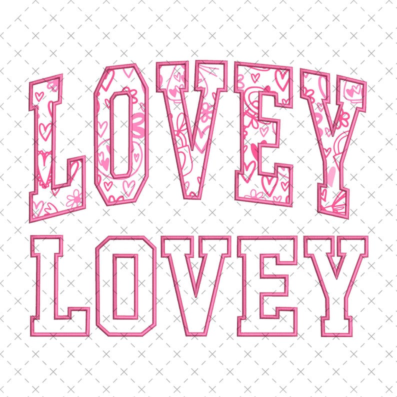 Lovey Applique Embroidery Design | Satin Stitch Valentine's Day ...