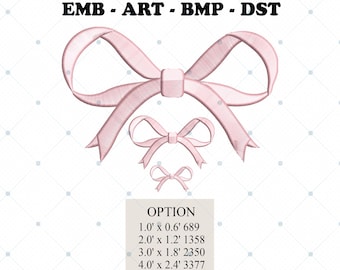 Charming Bow Three Big Sizes Machine Embroidery Design, Lovely Bows ...