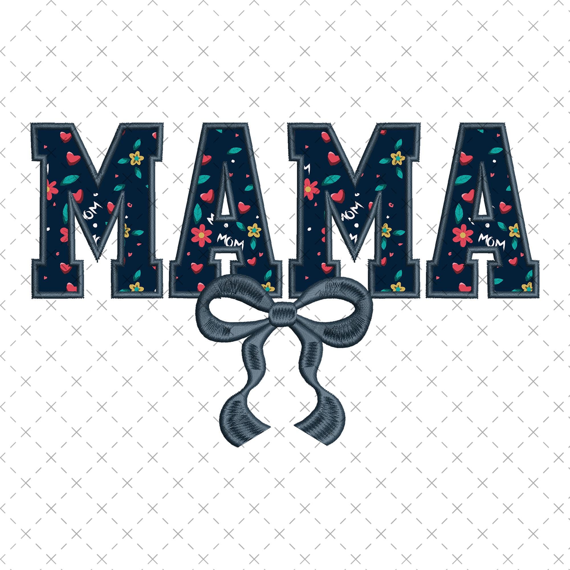 Mama Bow Applique Embroidery Design, Mama Arched Bow Outline File for ...