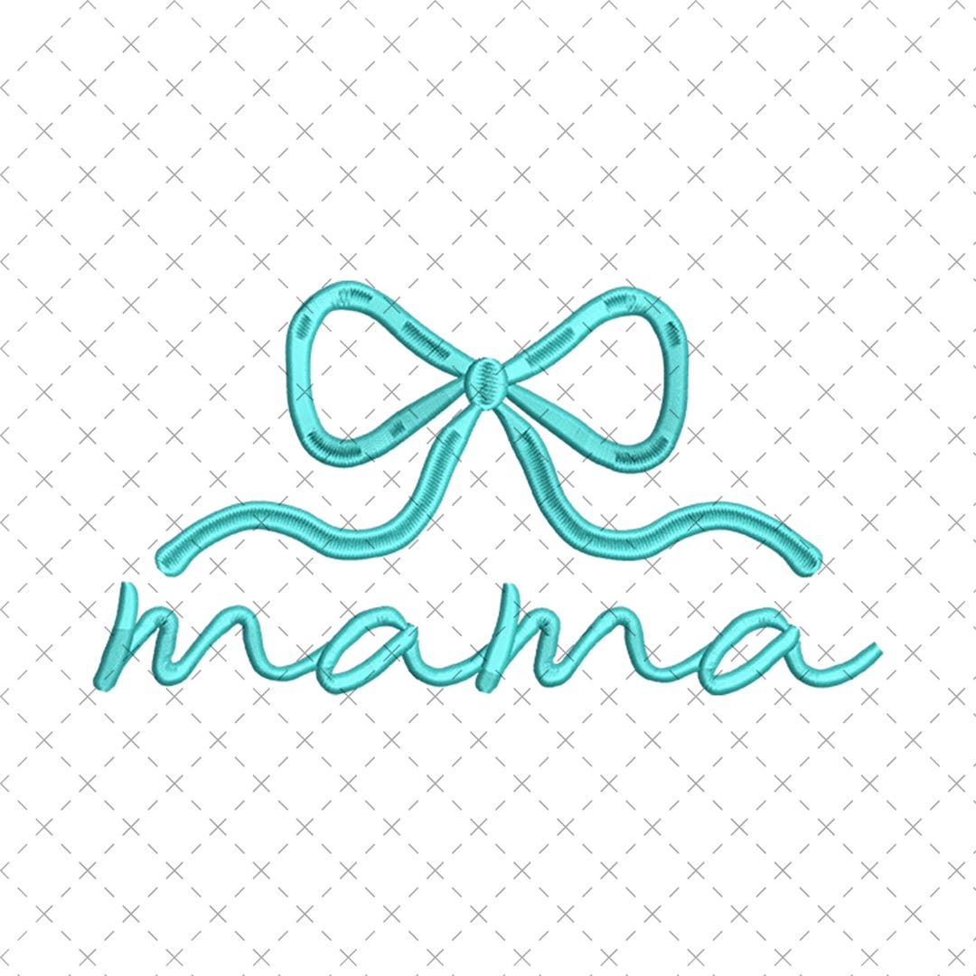 Mama Bow Design Embroidery Design, Mama Bow Arched Bow Outline File for ...