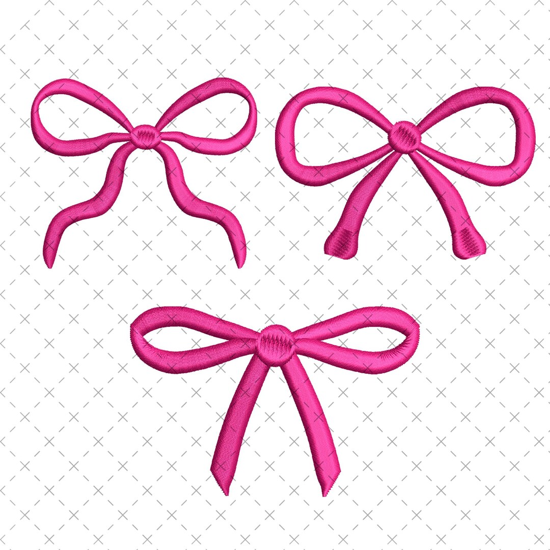 Set 3 Bow Seven Sizes Machine Embroidery Design, Lovely Mini Bows ...