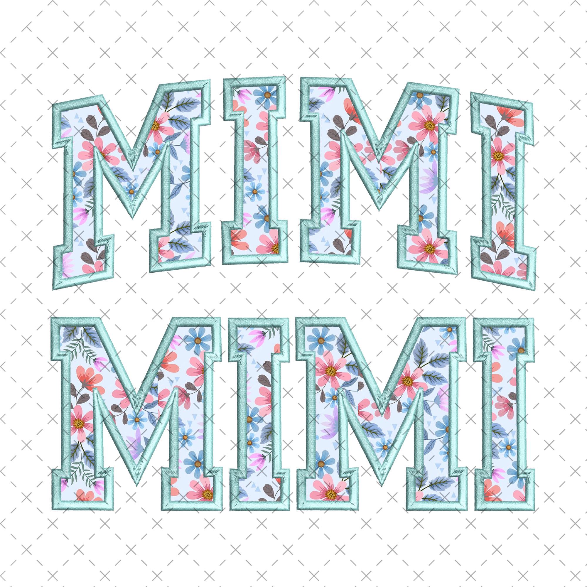 Mimi Applique Embroidery Design | Satin Stitch Mother's Day Embroidery ...