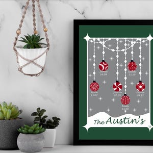 1pc Personalized Family Tree Art, Christmas Family Names, Custom ...