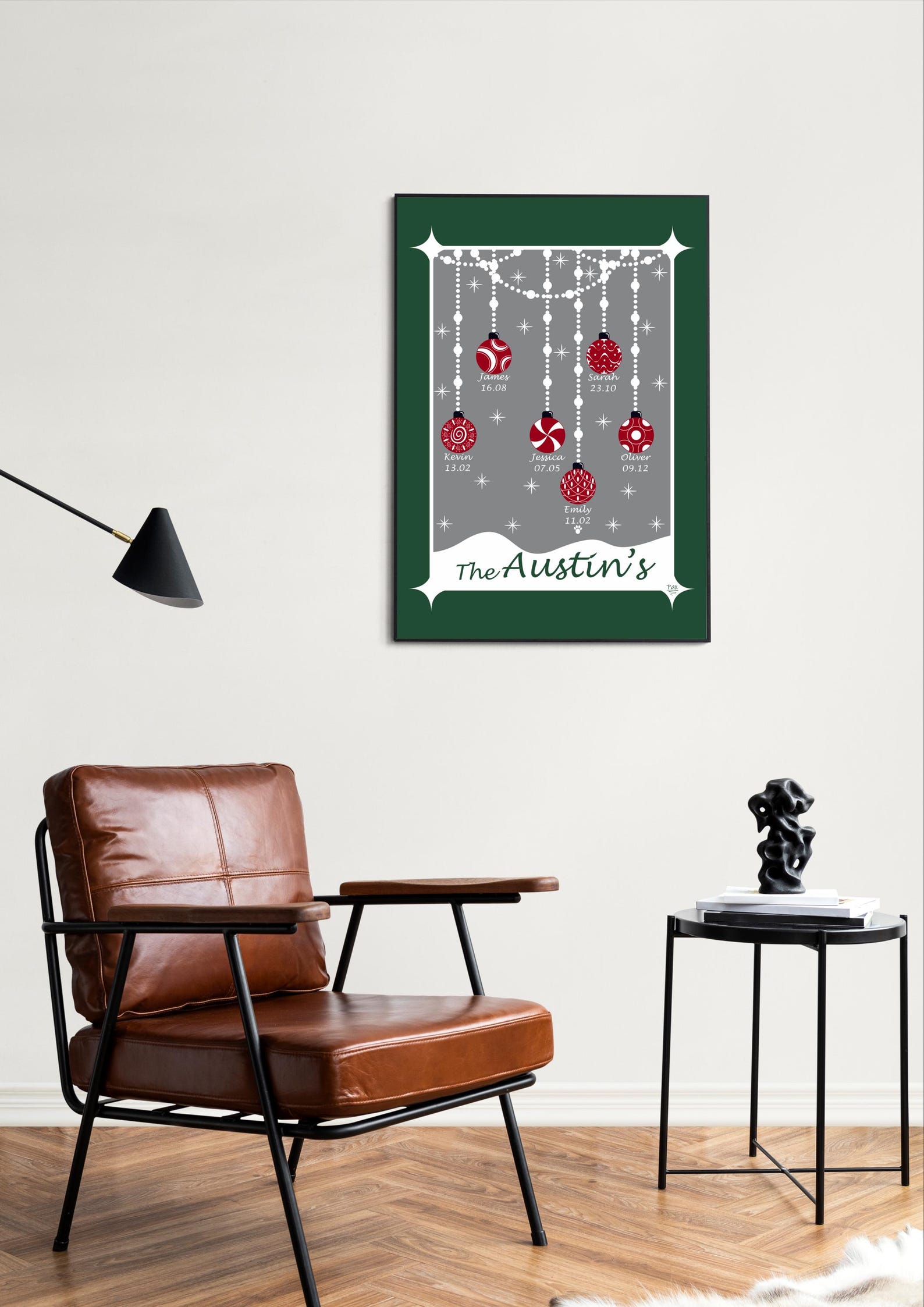 1pc Personalized Family Tree Art, Christmas Family Names, Custom ...