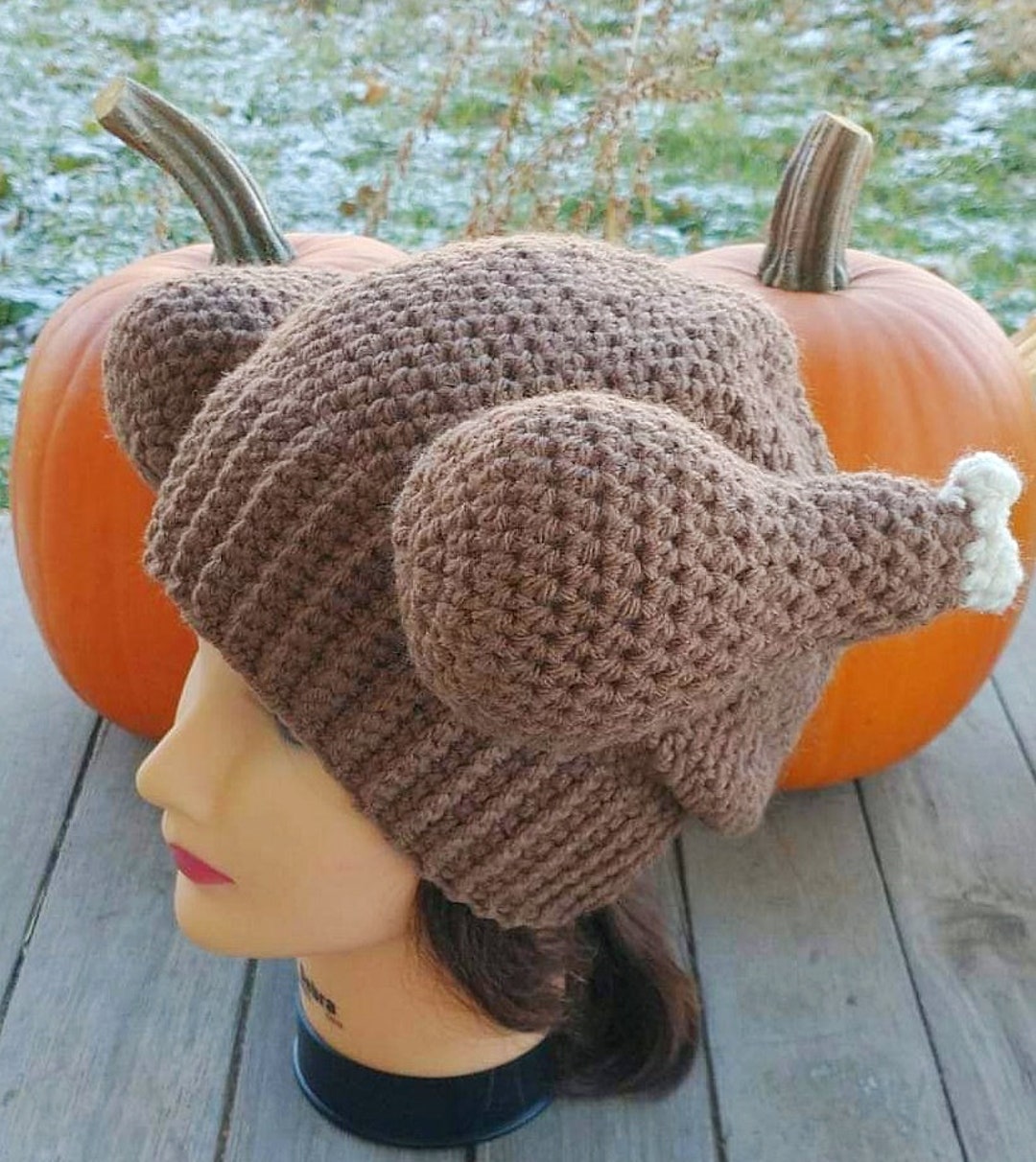 PDF Pattern Only--turkey Dinner Hat, Thanksgiving Beanie Crochet ...