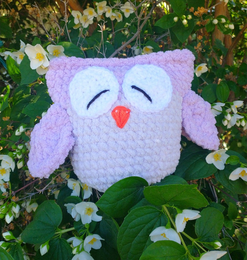 PDF Pattern Only: Sleepy Owl Plushie Crochet Pattern, Owl Plushie ...