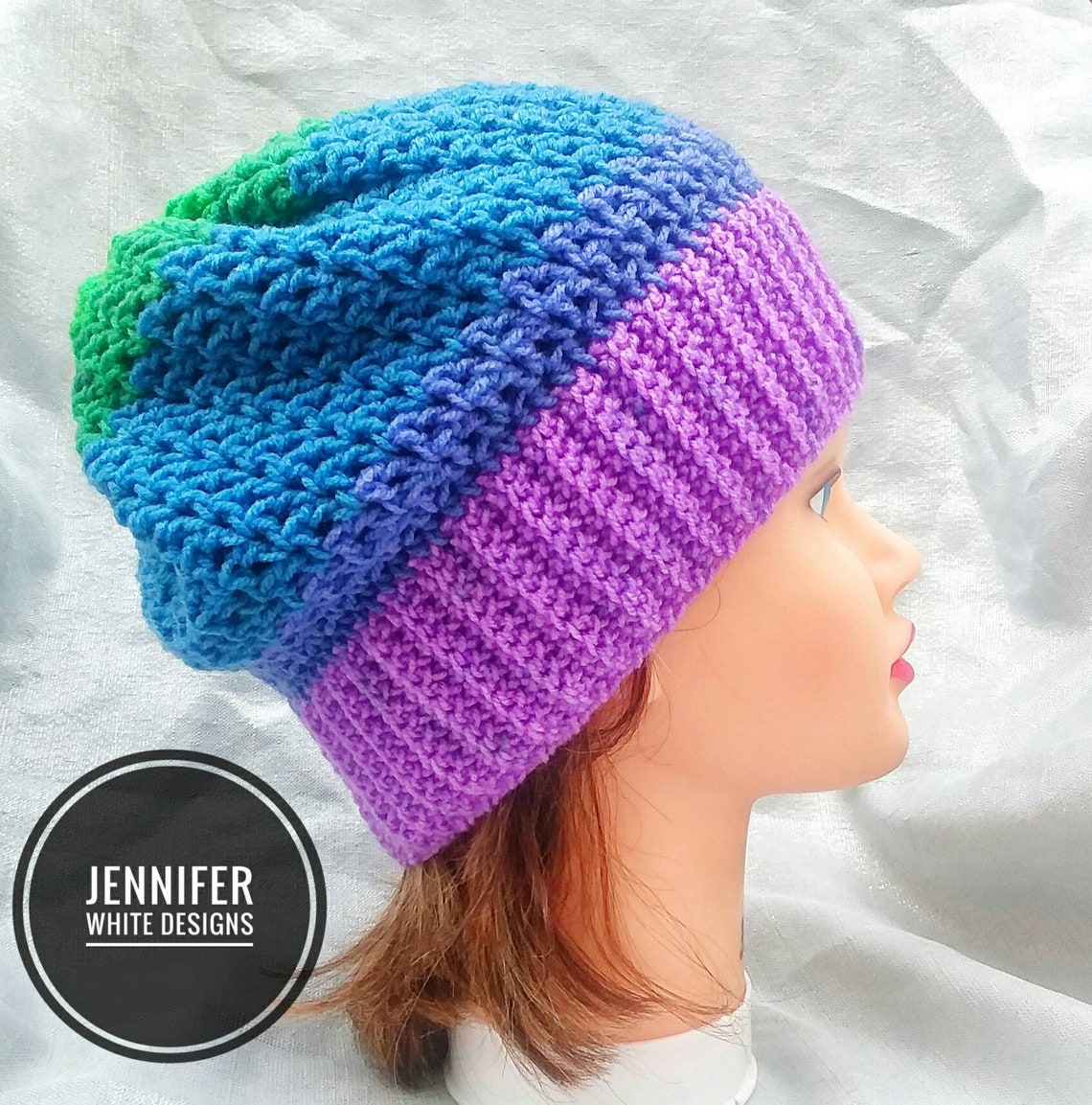 PDF Pattern Only--very Simple V-stitch Slouch Hat Crochet Women's ...