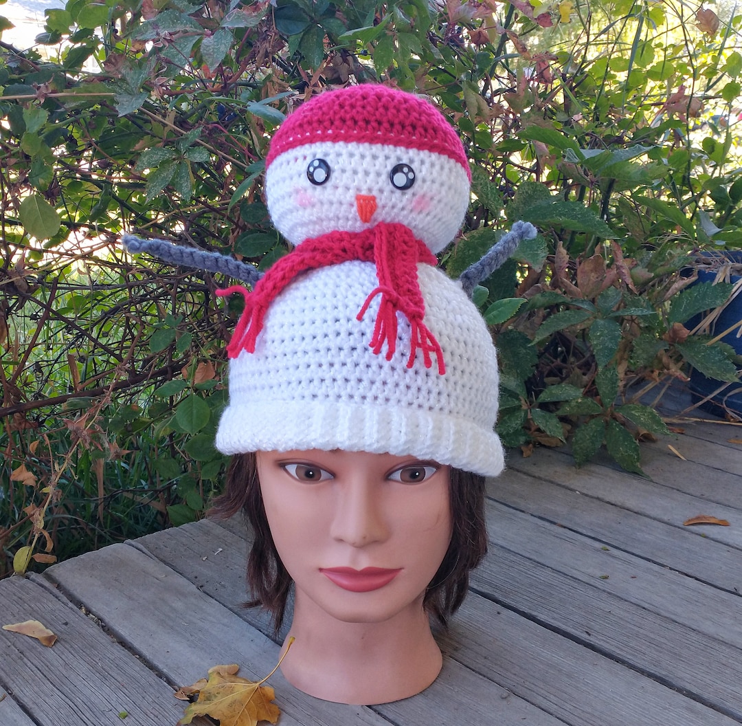 PDF Pattern Only--the Man of Constant Snow Hat, Snowman Beanie Crochet ...