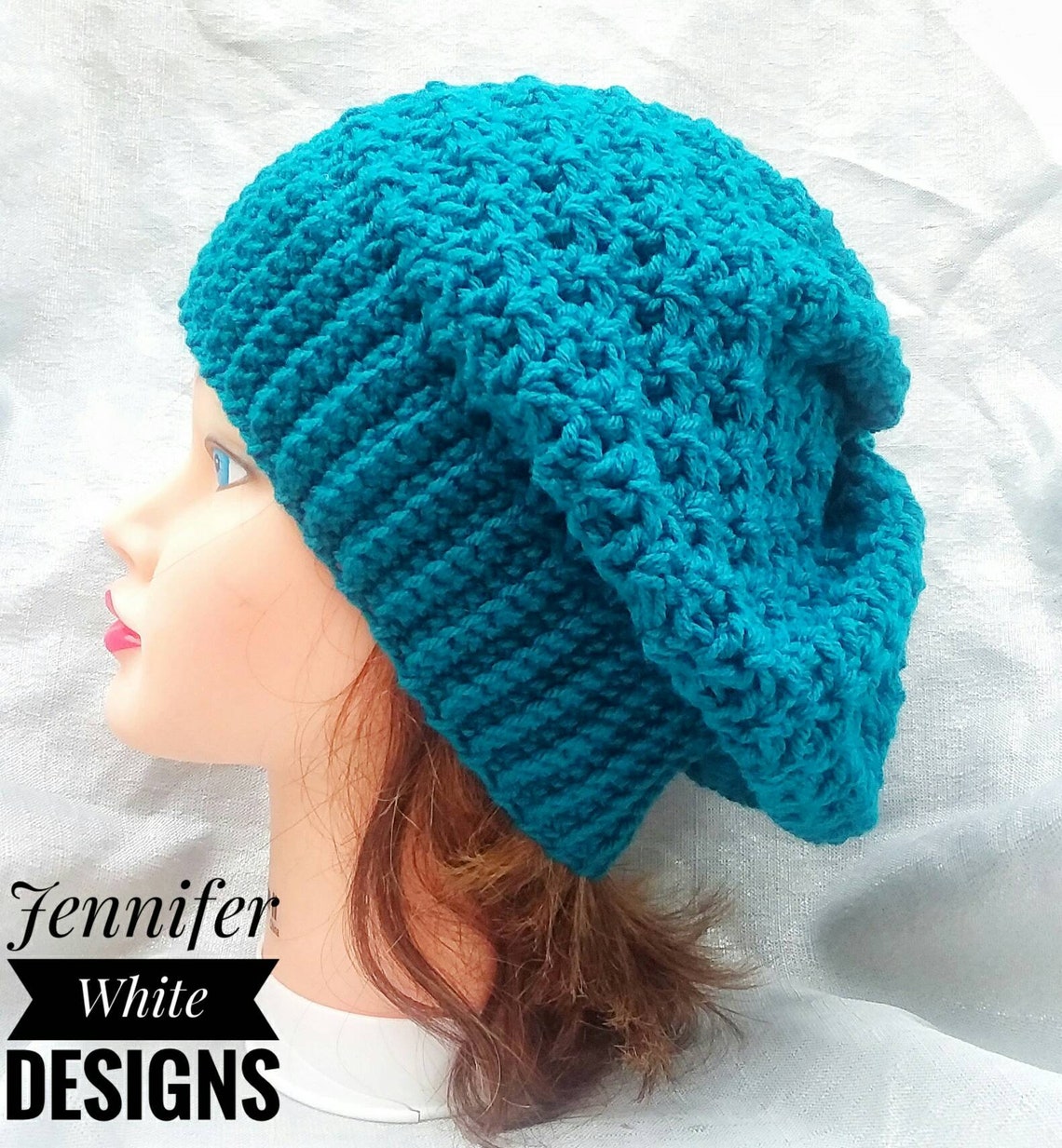 PDF Pattern Only--very Simple V-stitch Slouch Hat Crochet Women's ...
