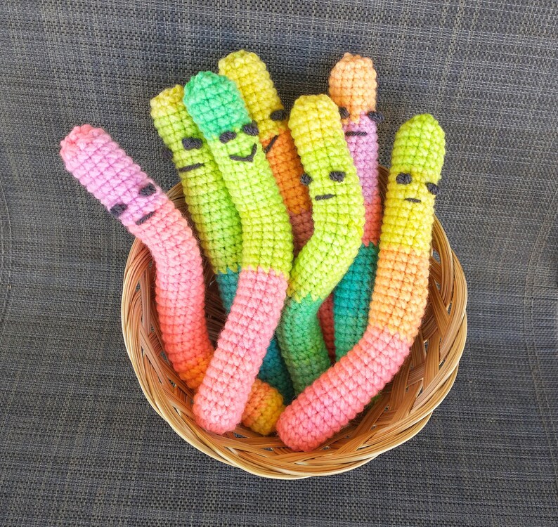 PDF Pattern Only: Sugar Pals Gummy Worms Crochet Plushie Pattern ...