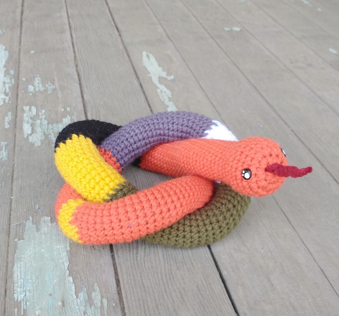 PDF Pattern Only: Jake the Snake Crochet Pattern, Serpent Plushie ...