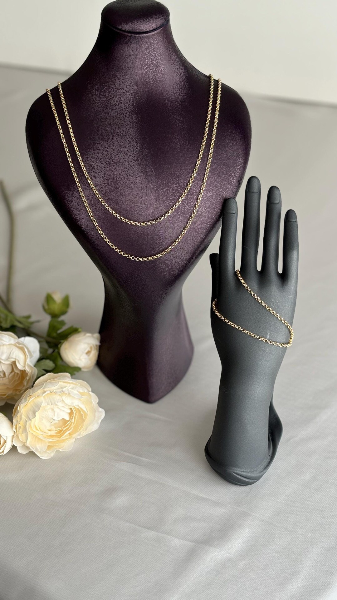 14K REAL GOLD Necklace, Solid Gold Chain, Personalized Luxury Jewelry ...