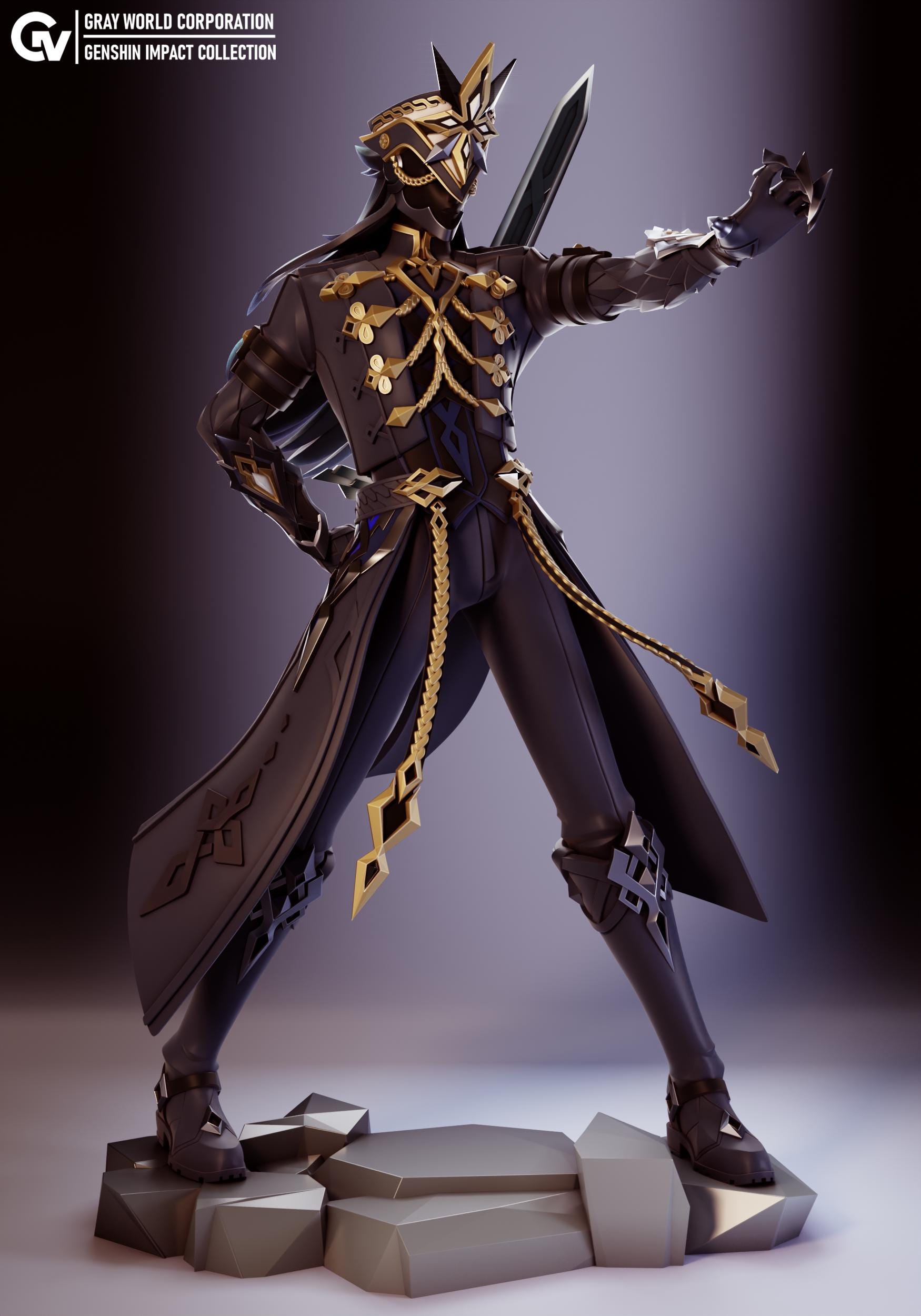 Capitano (genshin Impact) | 12K Resin Figure | -fan Art- - Etsy