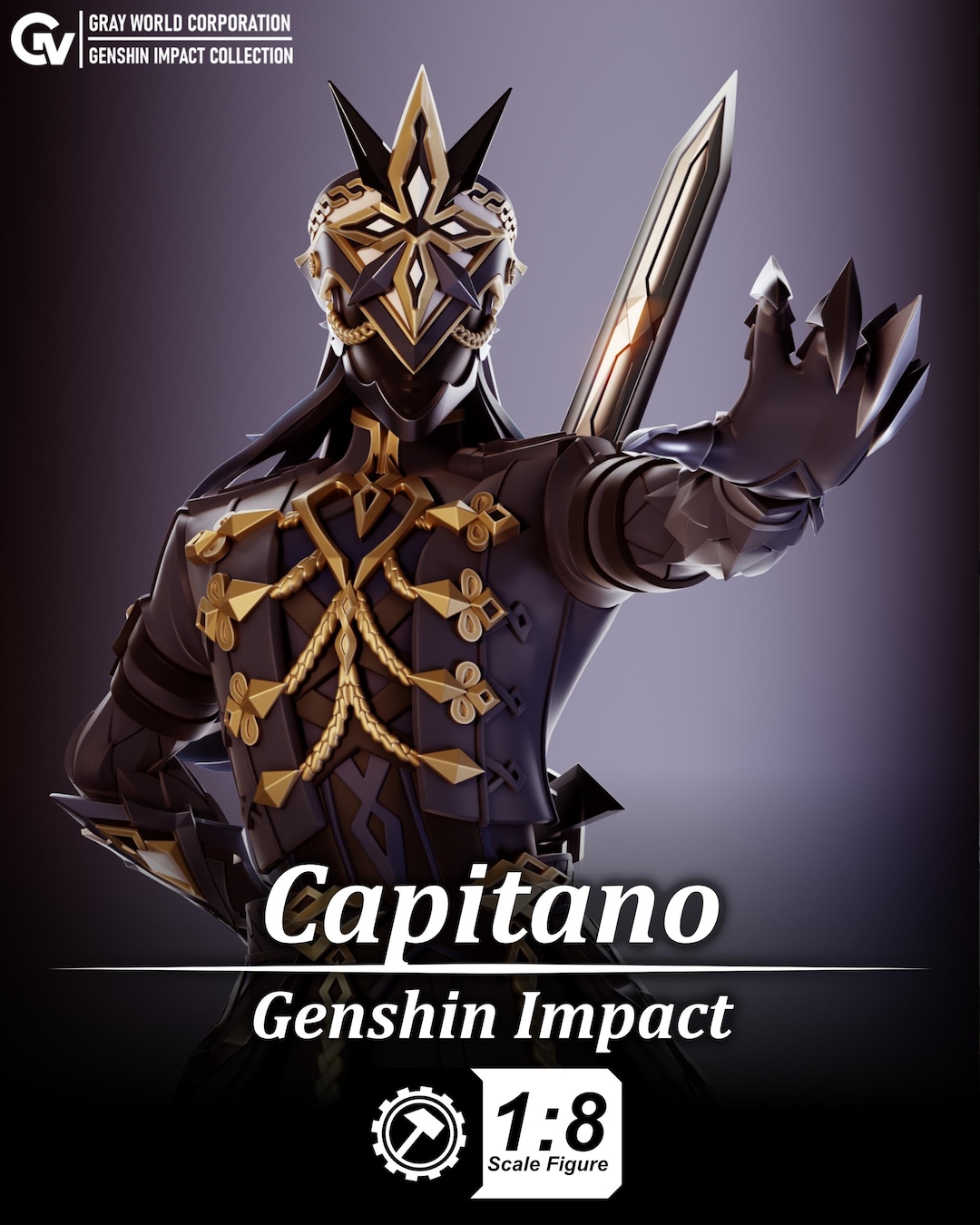 Capitano (genshin Impact) | 12K Resin Figure | -fan Art- - Etsy
