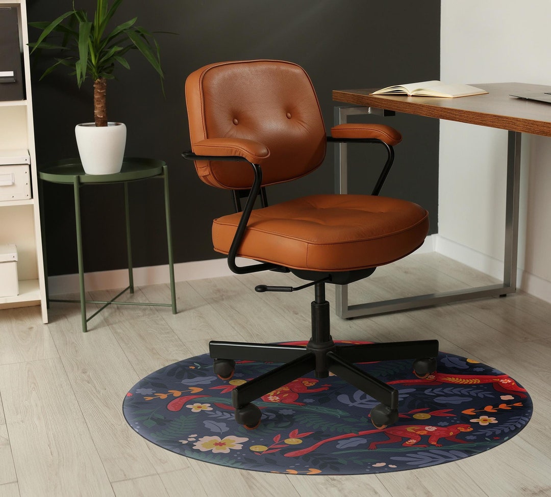 Monkeys on the Branches Round Chair Mat, Home Office Chair Mat, PVC ...