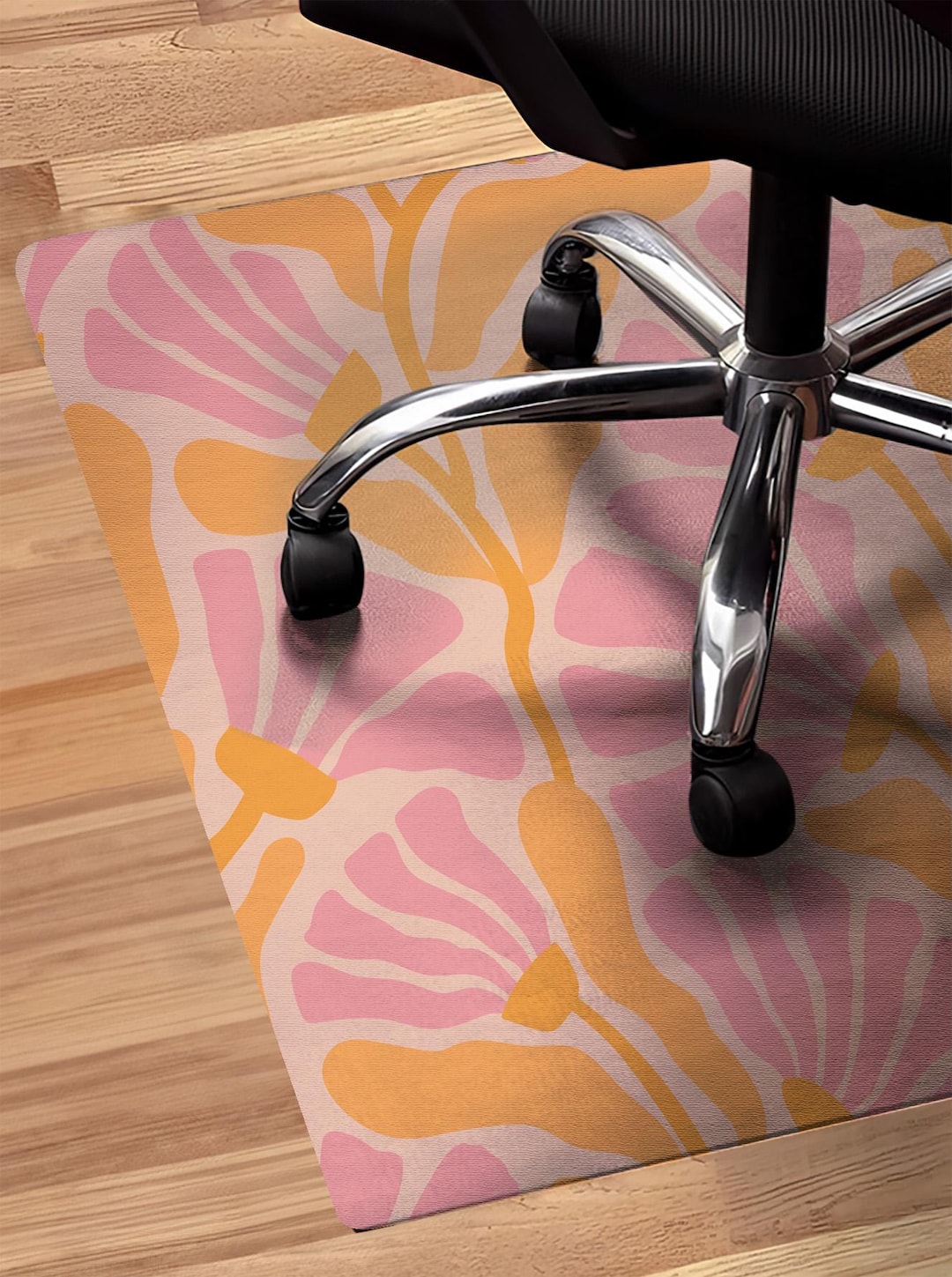 Pink and Orange Square Chair Mat, Home Office Chair Mat, PVC Chair ...