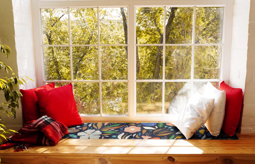 Scandinavian Folk Art Windowsill Mat, Florar Home Decor, Sill Mat, PVC ...