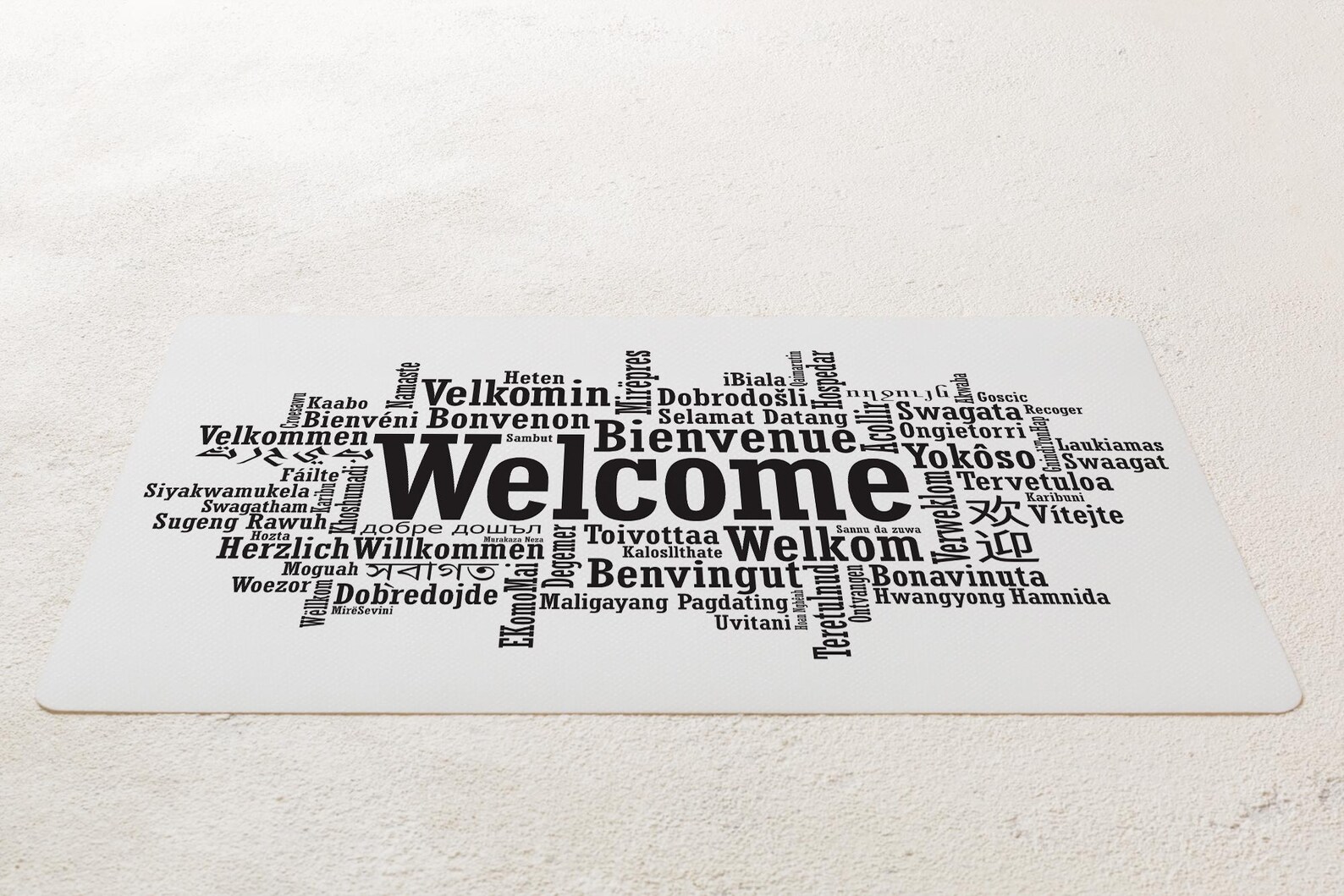Welcome Door Mat, Modern Indoor Mat, Black and White, Printed Home ...
