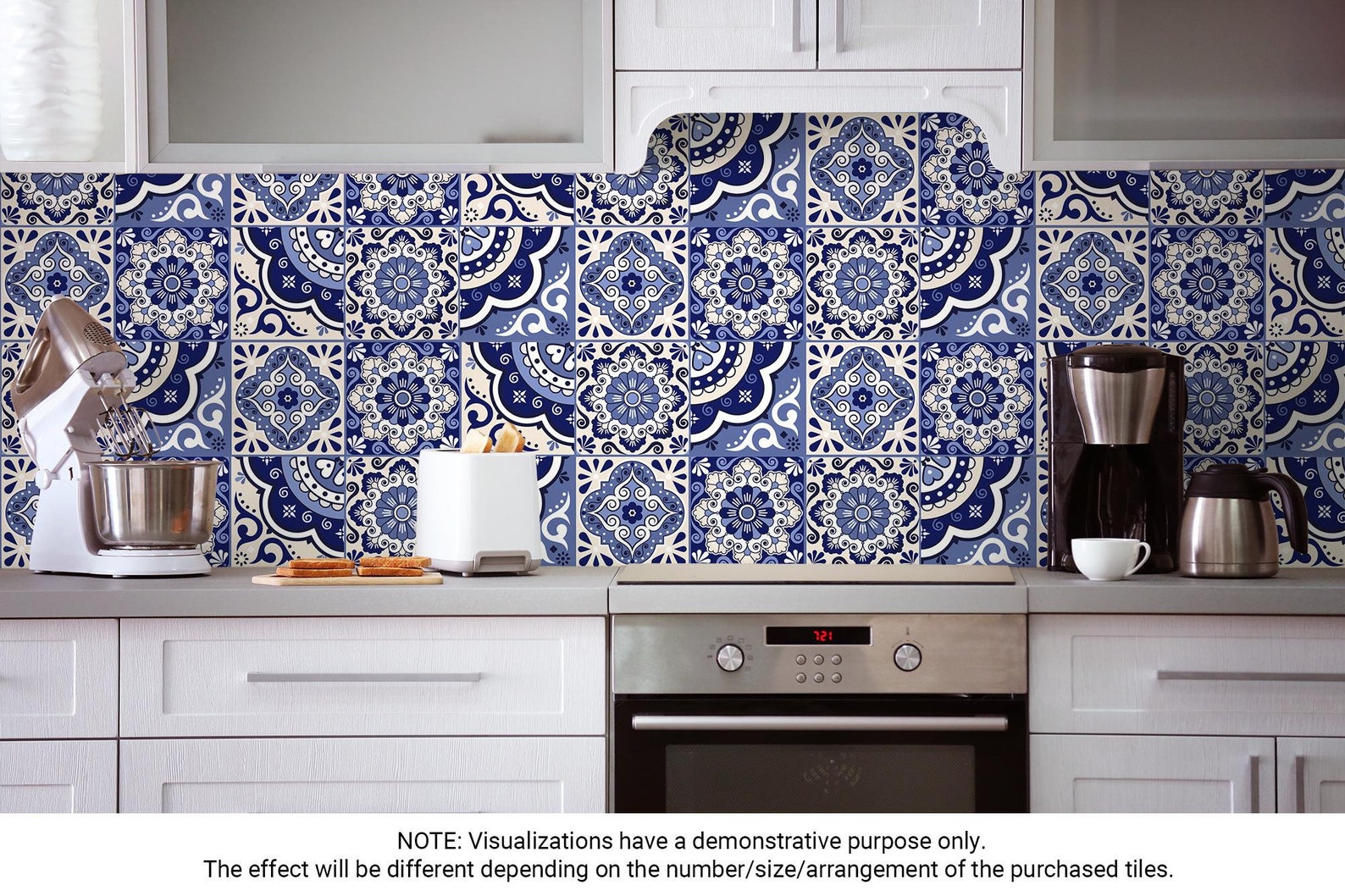 Mexican Set of Tile Stickers, Backsplash Tiles, Mosaic Tile, Kitchen ...