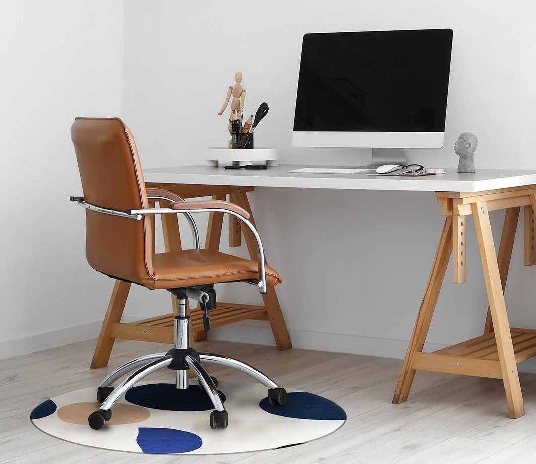 Geometric Round Chair Mat, Abstract Home Office Chair Mat, PVC Chair ...