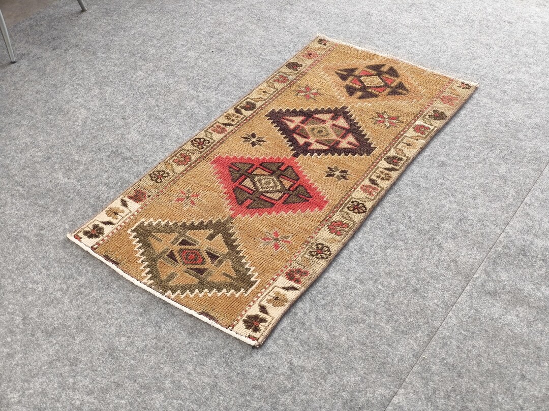 2x4 Small Area Rug, 2x4 Vintage Rug, 2x4 Oushak Rug, Handmade Wool Rug ...