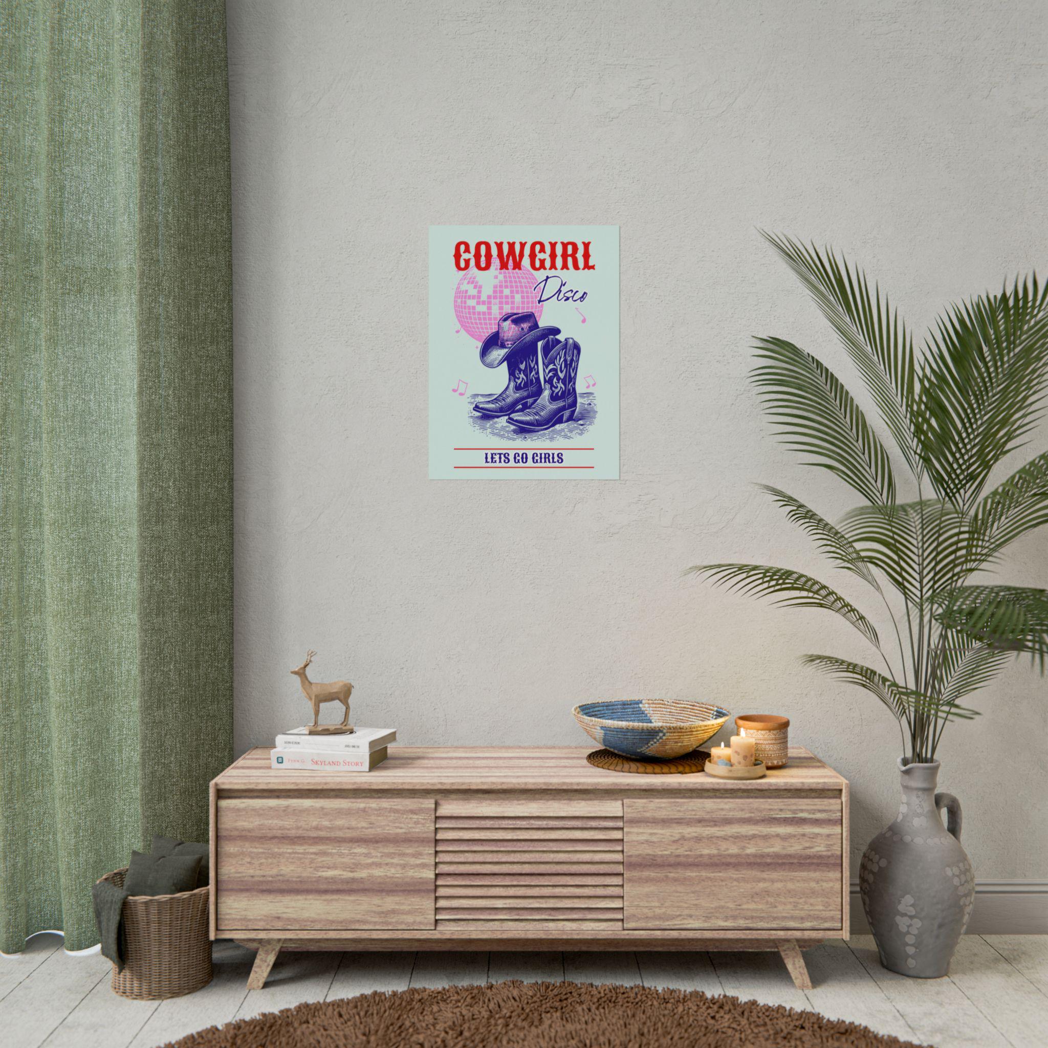 Disco Cowgirl Poster, Space Cowgirl, Lets Go Girls - Etsy