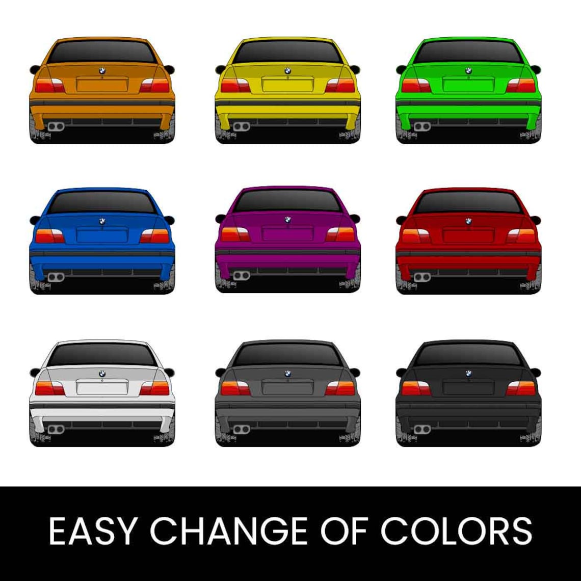 BMW E36 - Vector Art /svg/ai/eps/png/pdf/4k - Etsy